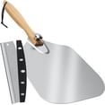 12 Inch Metal Pizza Paddle (12"x 14") with Rocker Cutter & Foldable ...