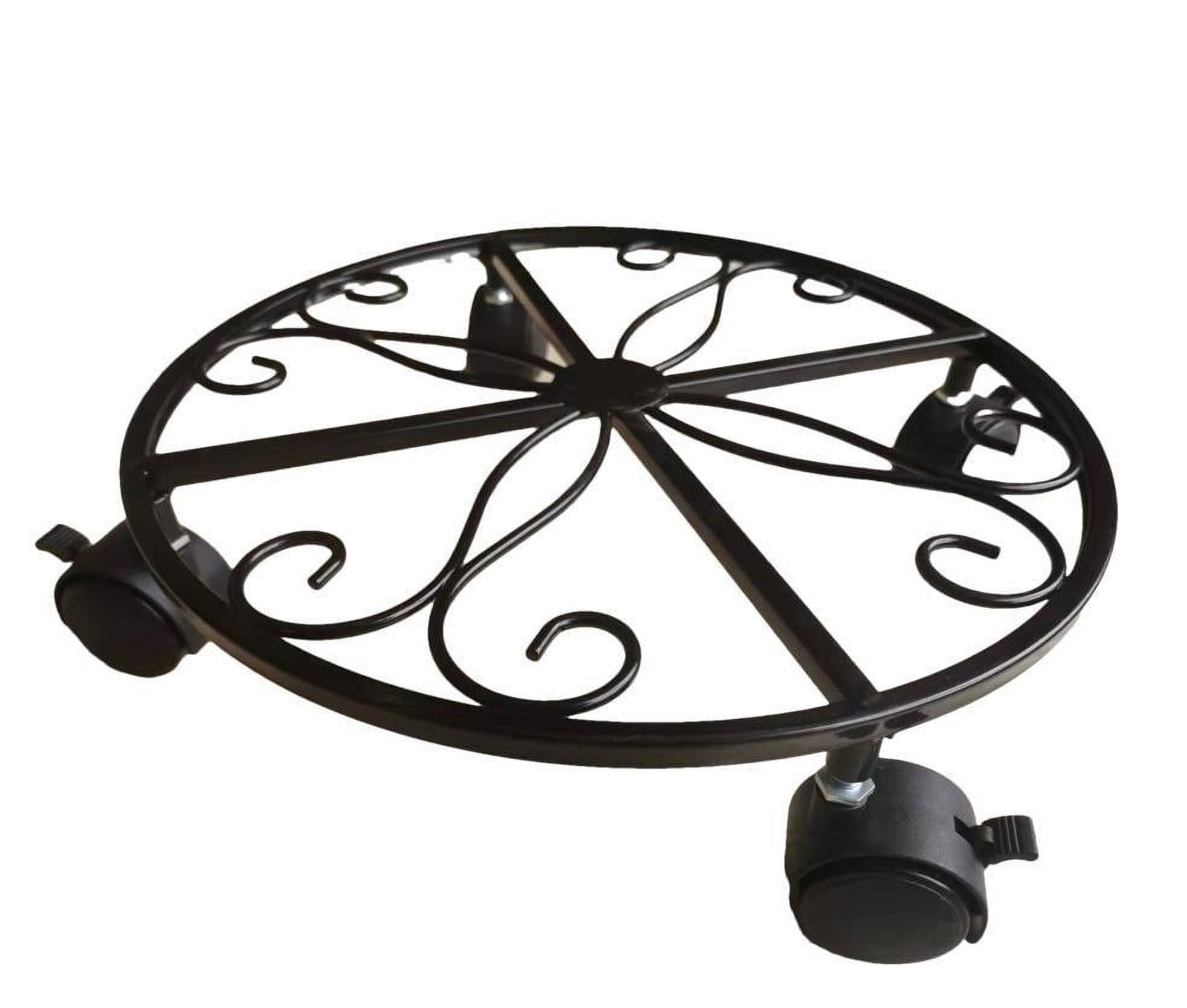 12 Inch Metal Plant Caddy with 4 Lockable Wheels Heavy Duty Plant ...