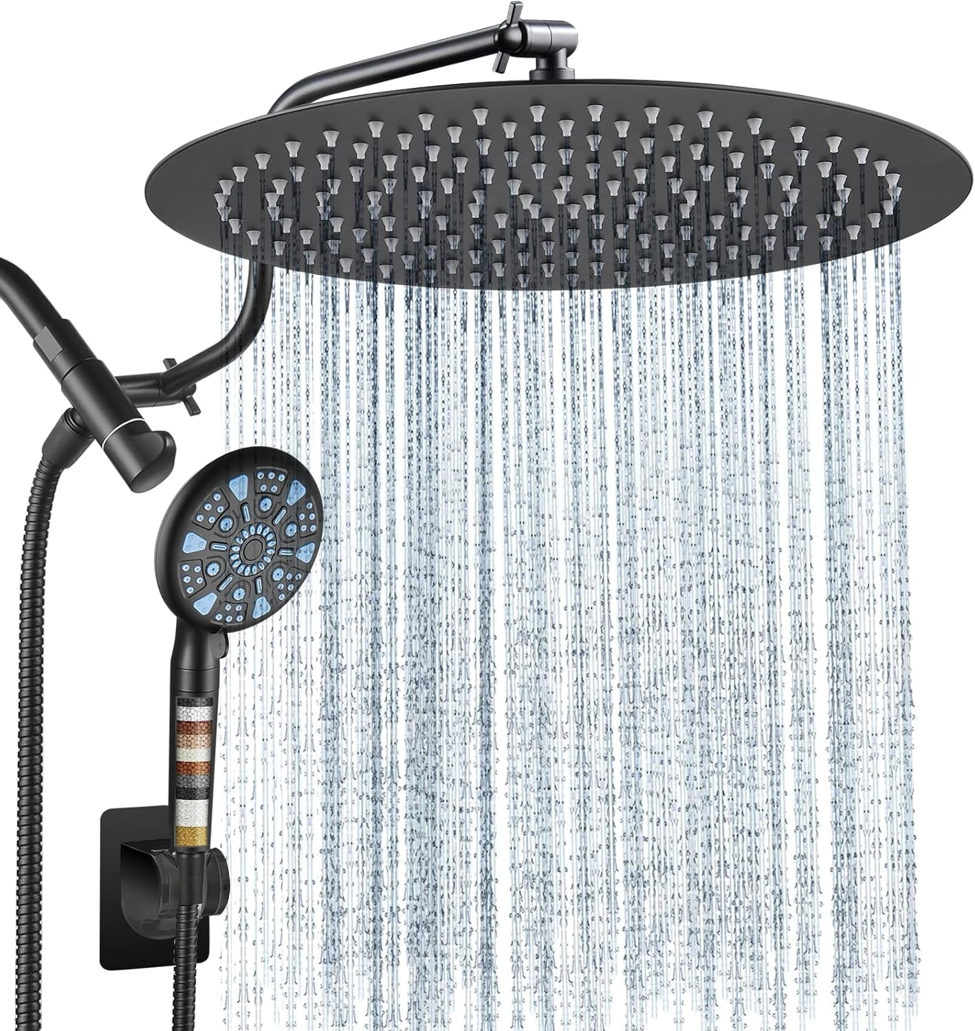 12 Inch All Metal Rain Shower Head, Dual Shower Heads with Handheld Spray Combo - Upgrade ...