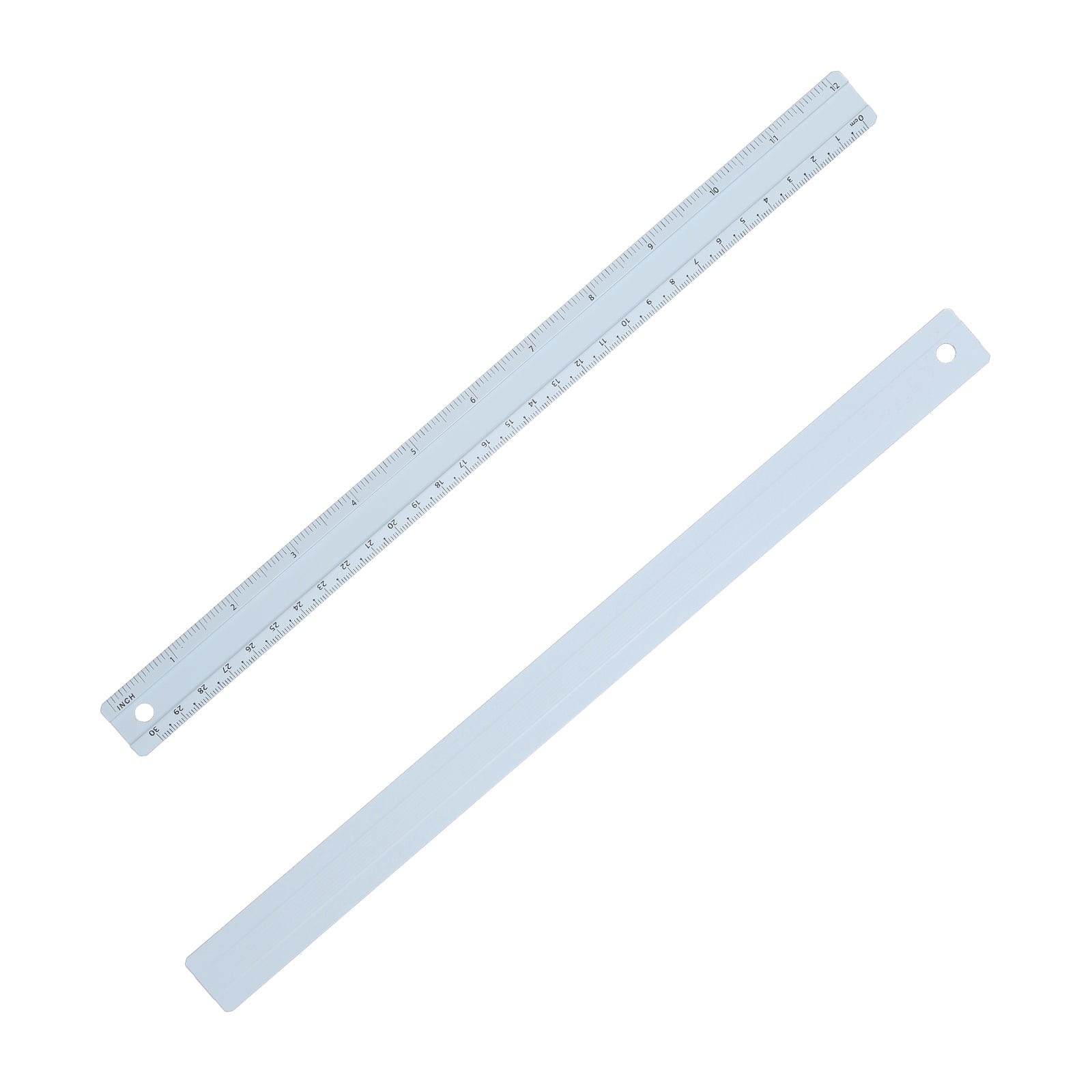 12 Inch Metal Ruler, 2Pcs Aluminum Alloy Metric Ruler with Inches and ...