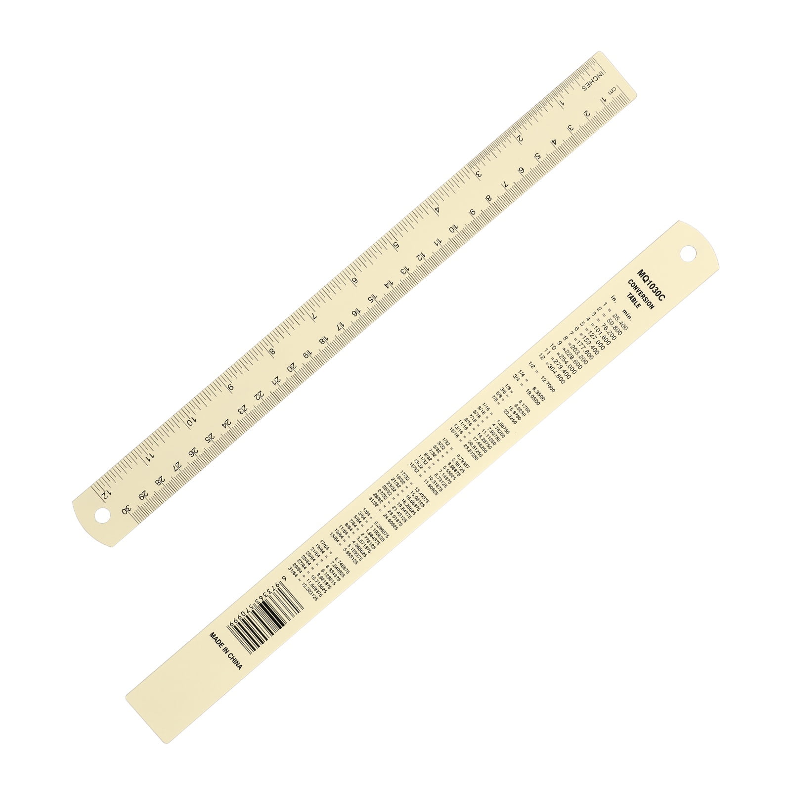 12 Inch Metal Ruler, Aluminum Alloy Metric Ruler with Inches and ...