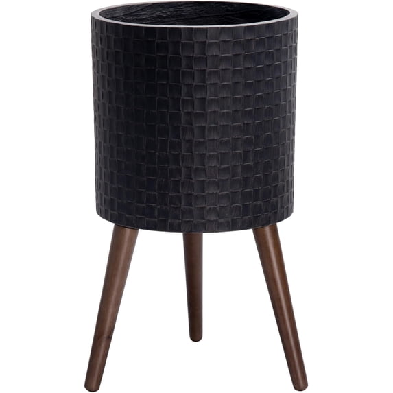 12 Inch Modern Geometric Tile Patterned Sleek Planter Pot with Stand ...