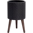 12 Inch Modern Geometric Tile Patterned Sleek Planter Pot with Stand ...