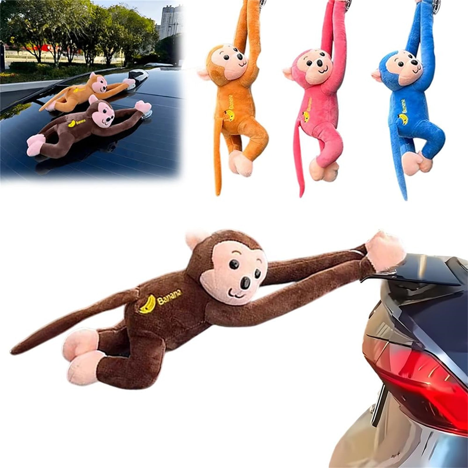 12 Inch, Monkey, Tail-Wind Monkey For Cars 2025 New Cute Hanging Plush ...