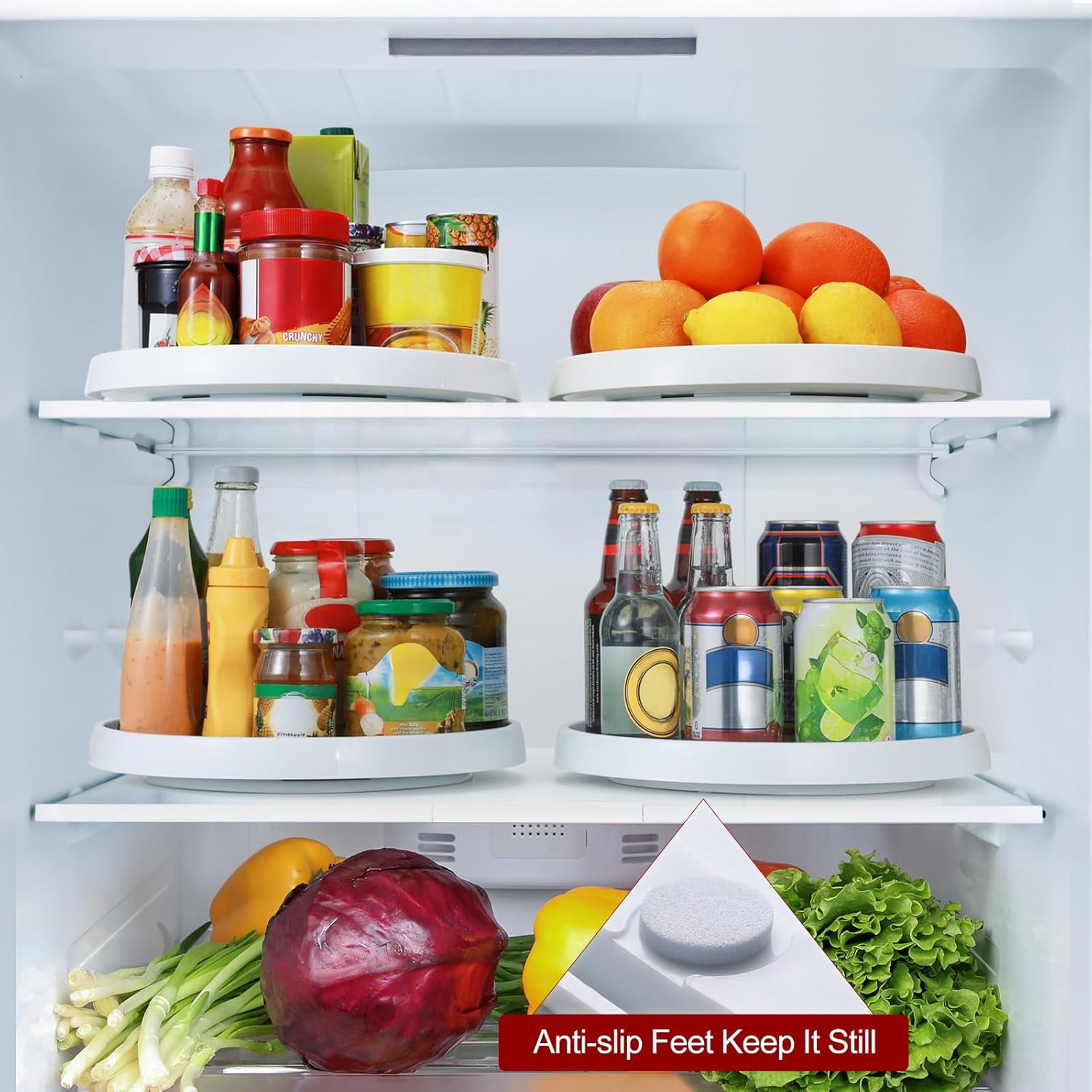 12-Inch Non-Skid Turntable Lazy Susan Organizer [4 Pack] - Spinning ...