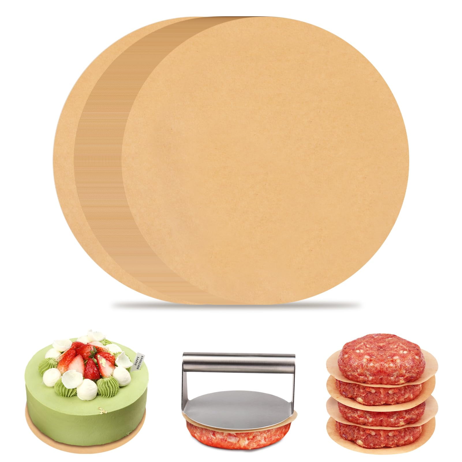 12 Inch Non-Stick Parchment Paper Rounds - Set of 100 for Baking, Pizza ...