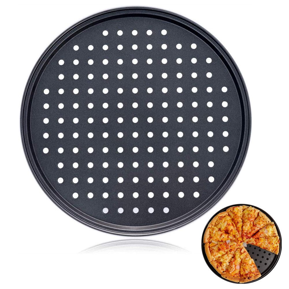 12 Inch Non Stick Pizza Pan With Holes Perforated Kitchen Bakeware ...