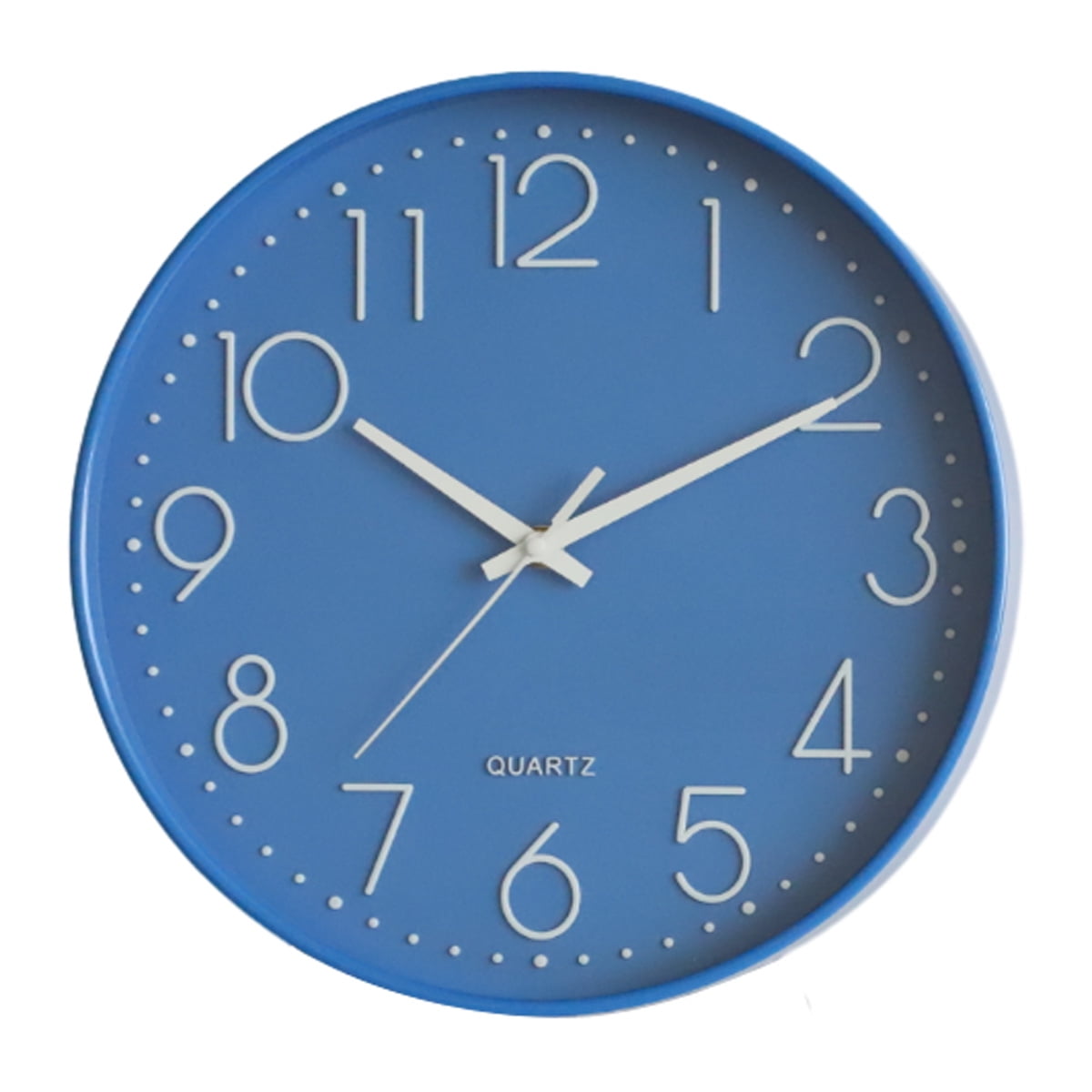 12 Inch Number Dial Face Modern Wall Clock, Silent Non-Ticking Round ...