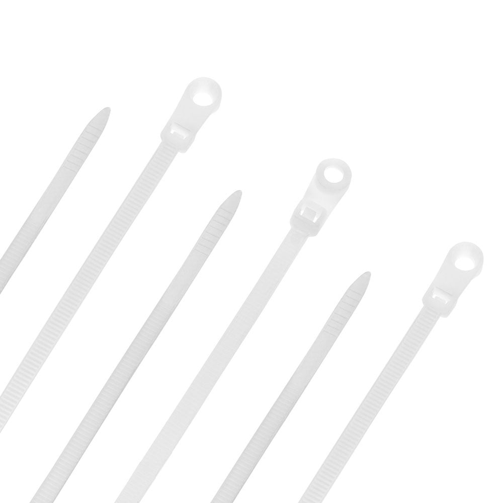 12 Inch Nylon White Mount Head Cable Tie,120 Lbs Tensile, 100-Pack ...