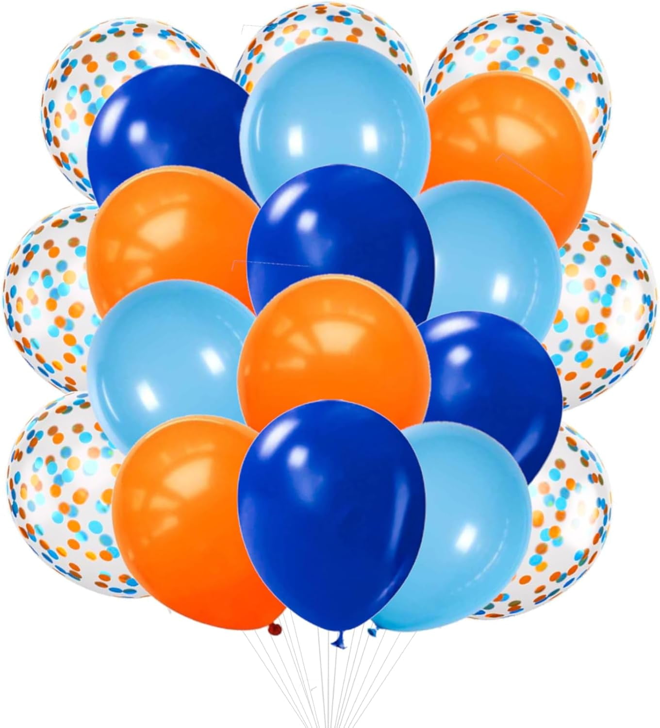 12 Inch Orange Blue Confetti Latex Balloons for Baby Shower Graduation ...