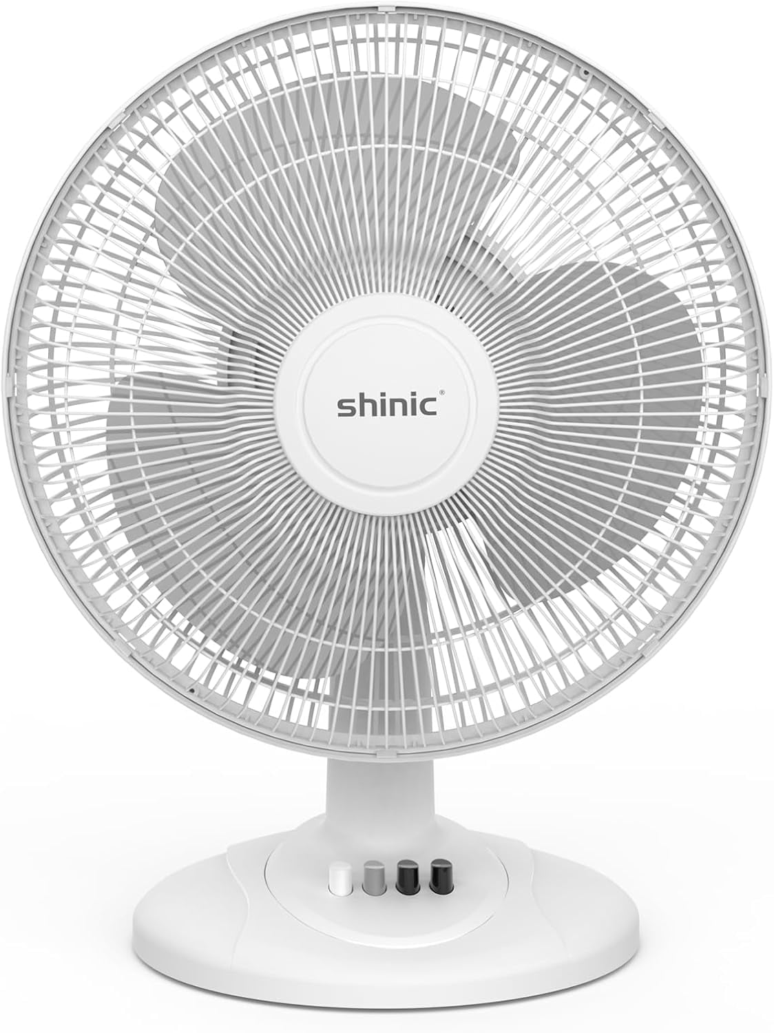 12-Inch Oscillating Table Fan, 3-Speed Quiet Desk Fan with Adjustable ...