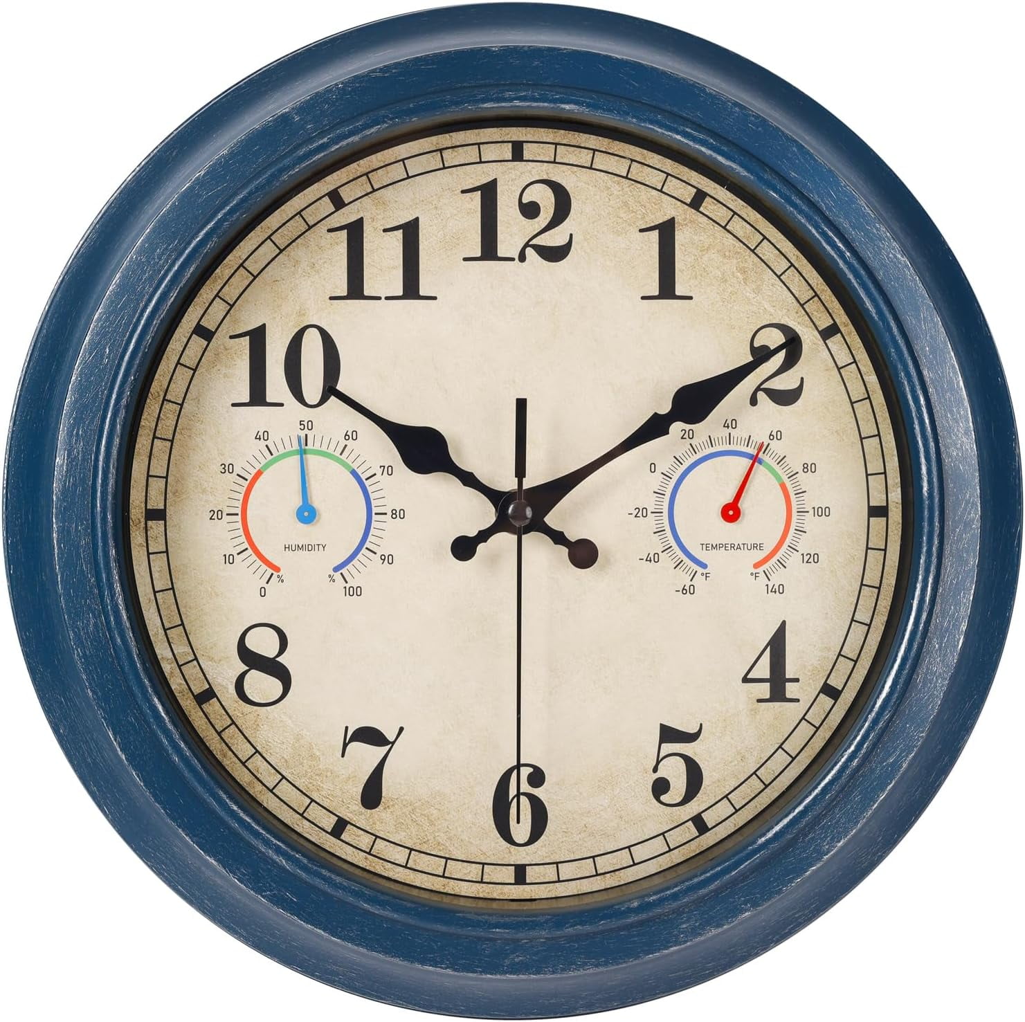 12 Inch Outdoor Clock with Thermometer and Hygrometer Combo, Waterproof ...