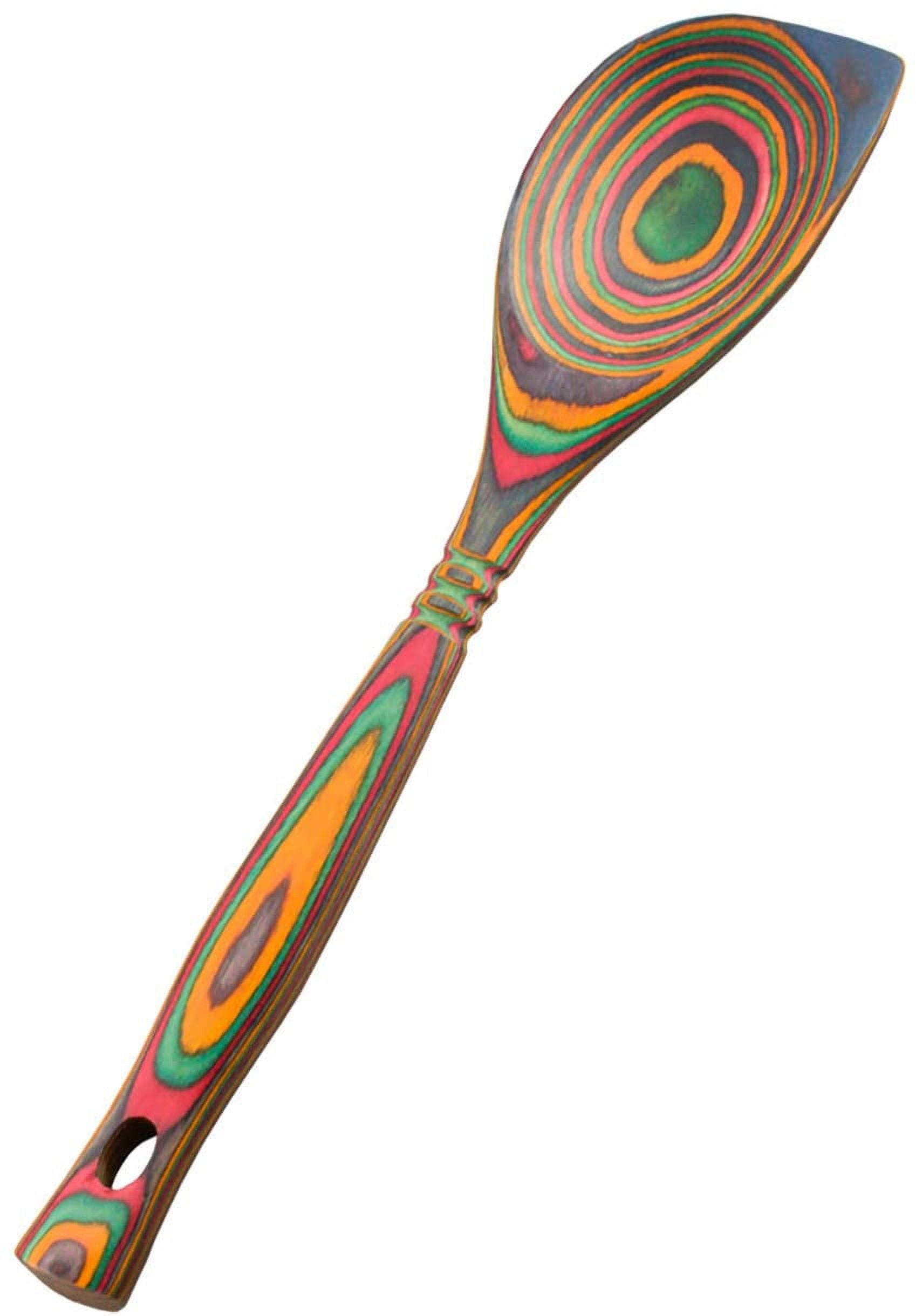 12 Inch Pakkawood Corner Spoon - Pakkawood Utensils, Colorful Wooden ...