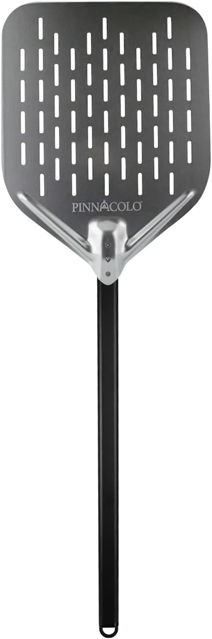 12 Inch Perforated Aluminum Pizza Peel with Handle - Lightweight and ...