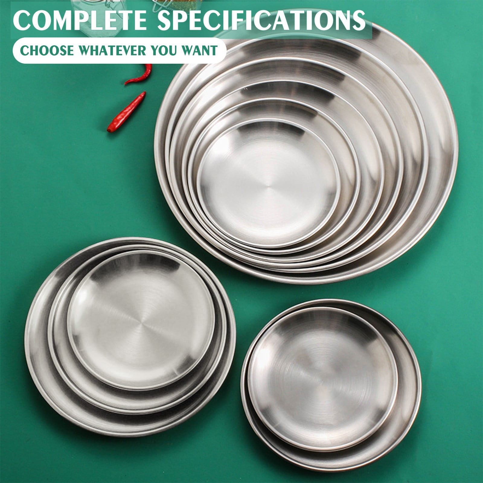 12 Inch Pizza Pan Set, 3 Pcs Stainless Steel Round Baking Pizza Pans ...