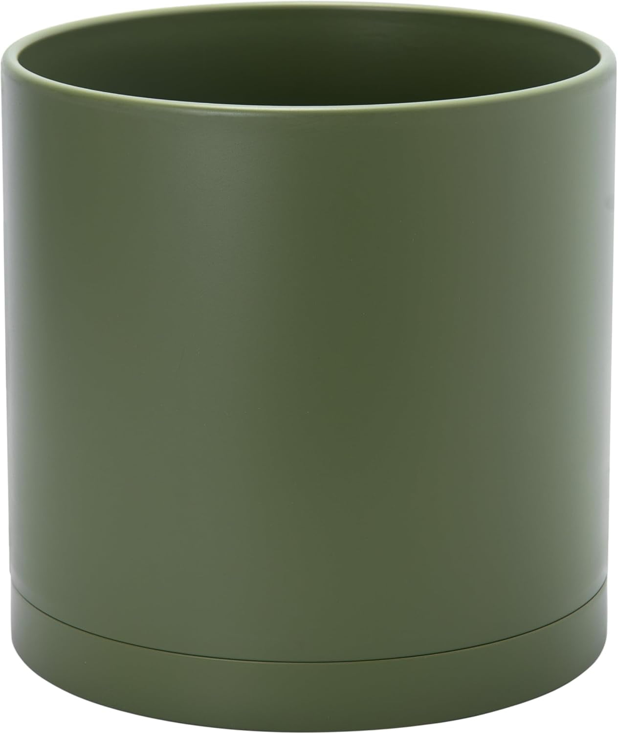 12 Inch Plastic Planter Pot with Drainage Hole and Seamless Saucer ...