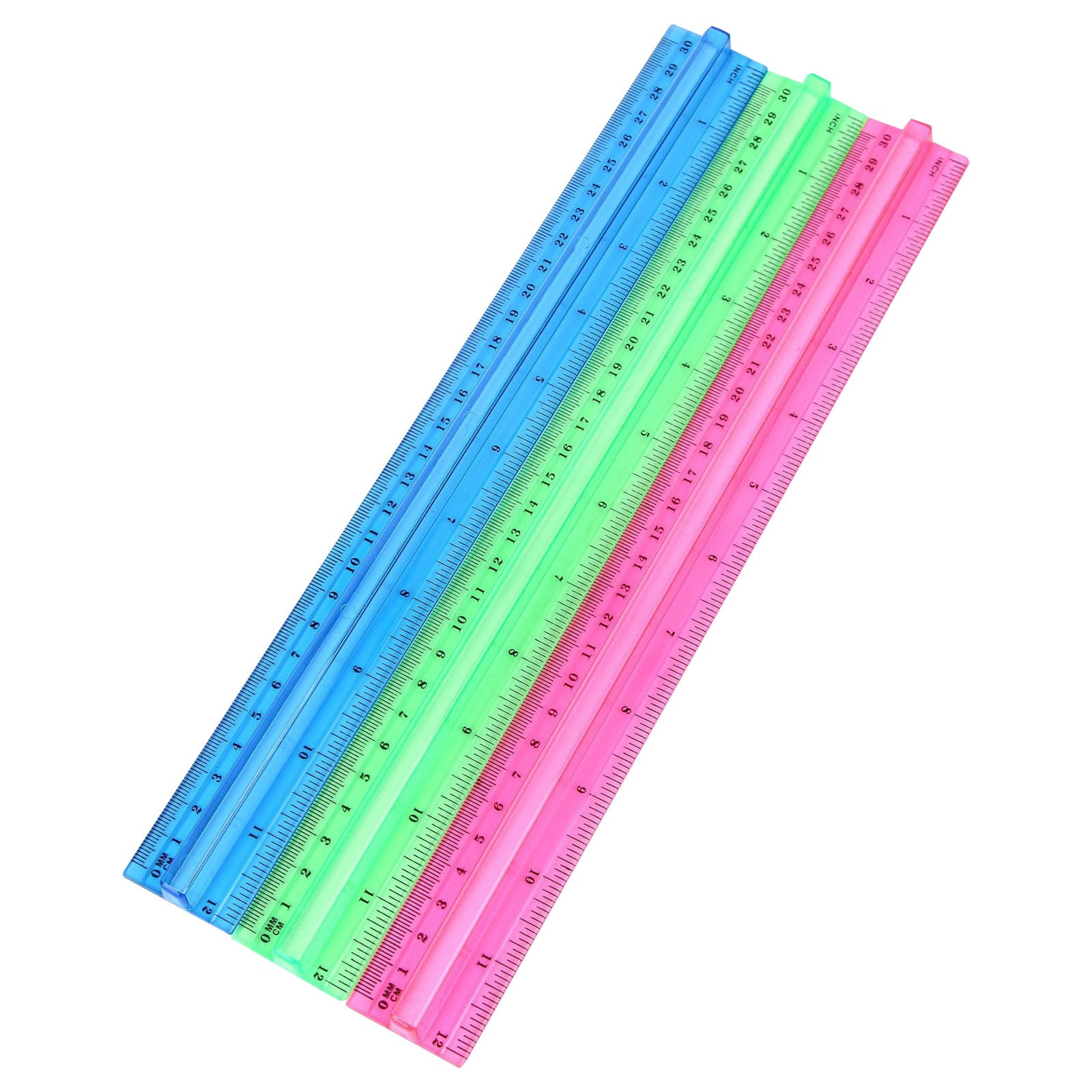 12 Inch Plastic Ruler With Handle Grip – Accurate Transparent Measuring ...