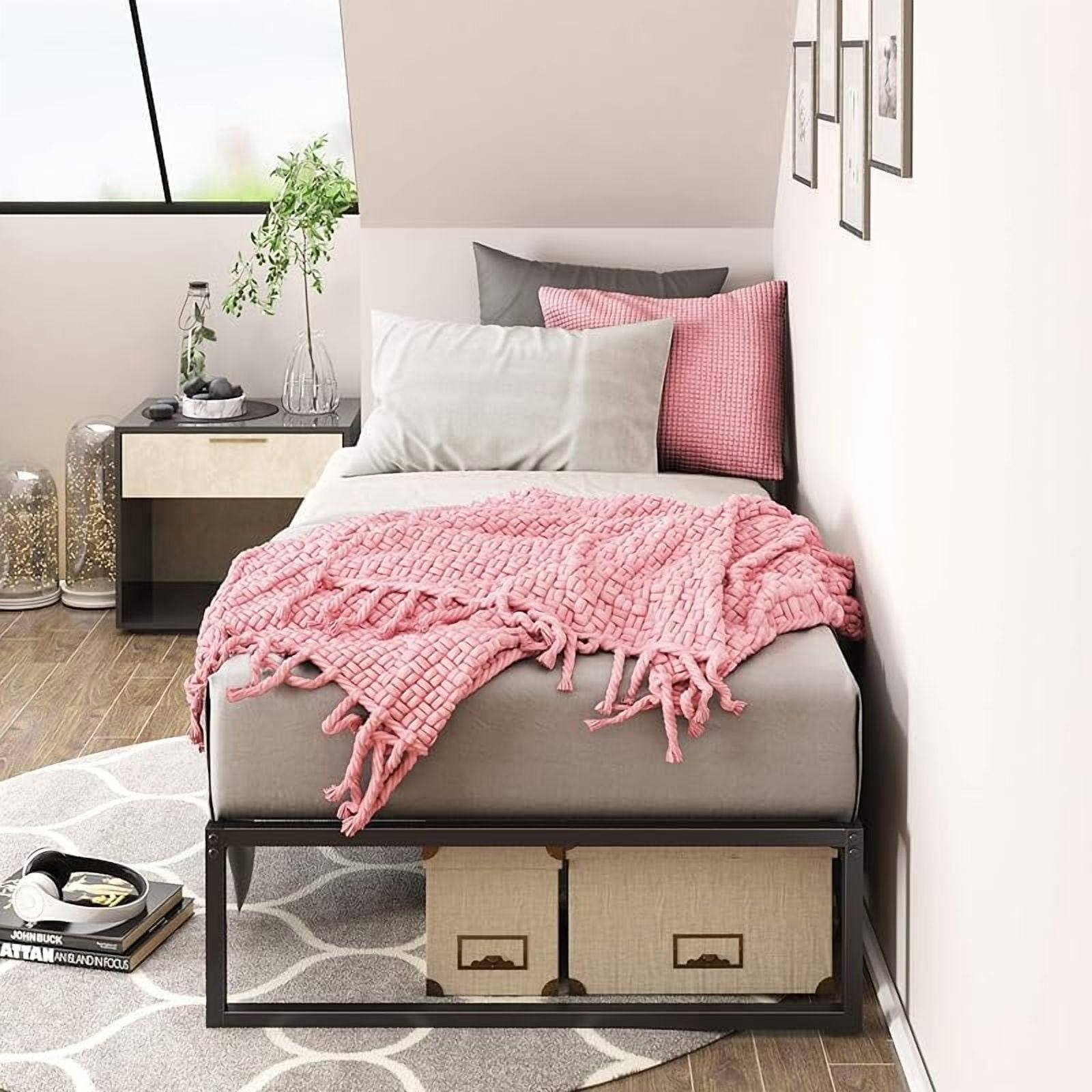 12 Inch Platform Bed Frame, Mattress Foundation with Steel Slat Support ...