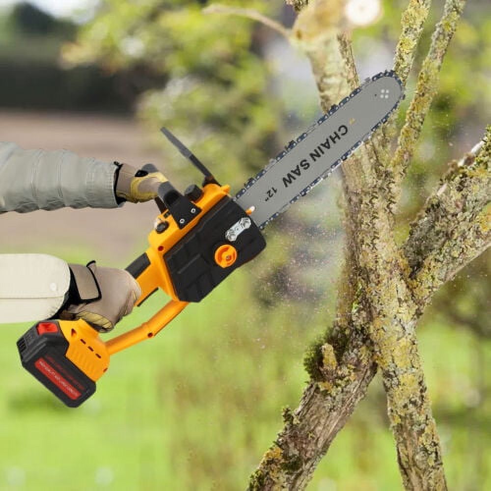 12 Inch Portable Cordless Chainsaw,electric Handheld Chain Saw with ...