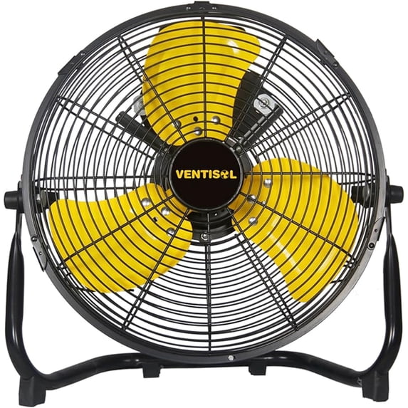12 Inch Portable Floor Fan, 3 Speed Metal Industrial Shop Fans with 180 ...