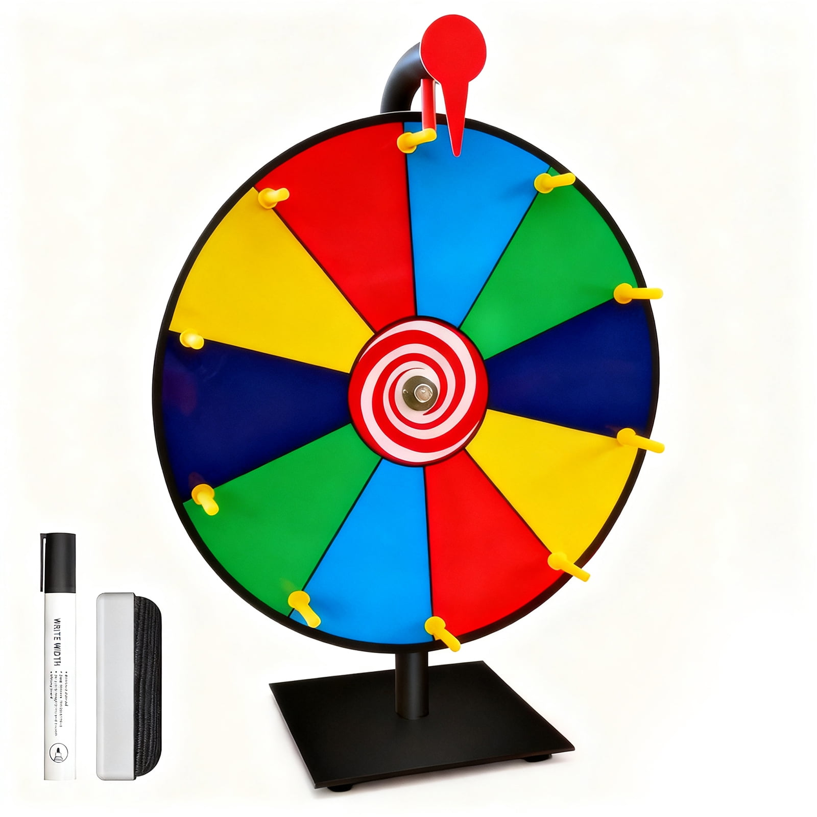 12 Inch Prize Wheel with 10 Customizable Slots, Tabletop Spinning Wheel ...