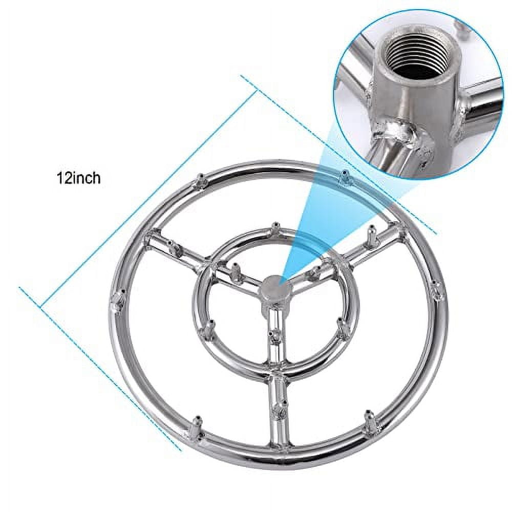 12 Inch Propane Gas Fire Pit Jet Burner Ring Installation Kit, Fire Pit ...