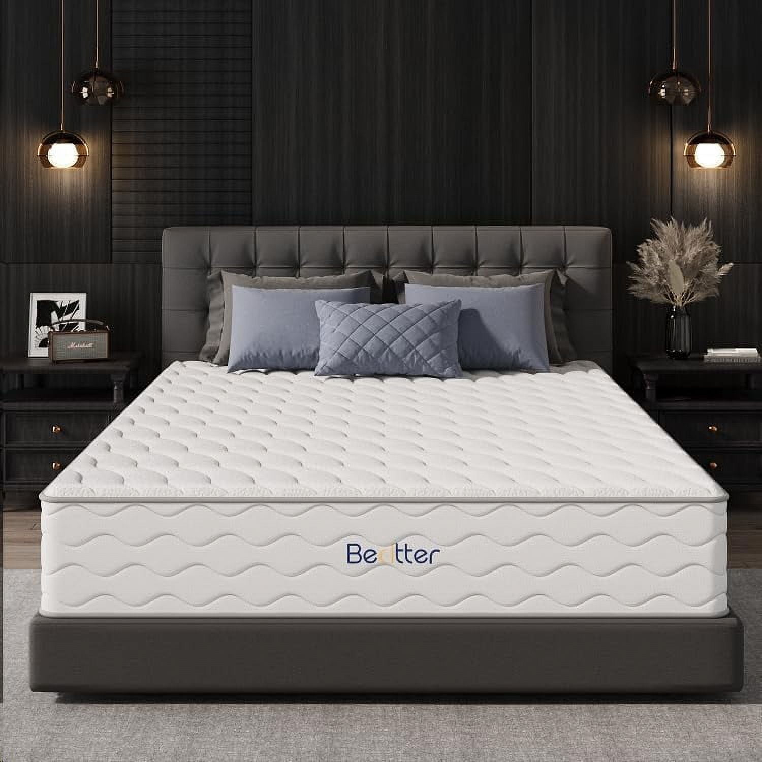 12 Inch Queen Hybrid Mattress, 7-Zone Green Tea & Charcoal Cooling Gel ...