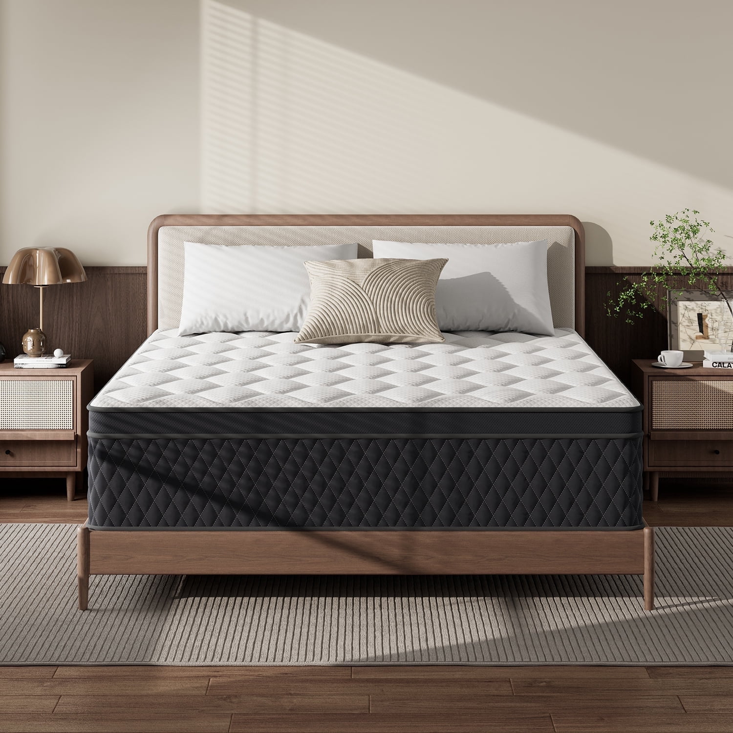 WARMKISS 12 Inch Queen Mattress, Medium Pillow Top Hybrid Mattress-in-a ...