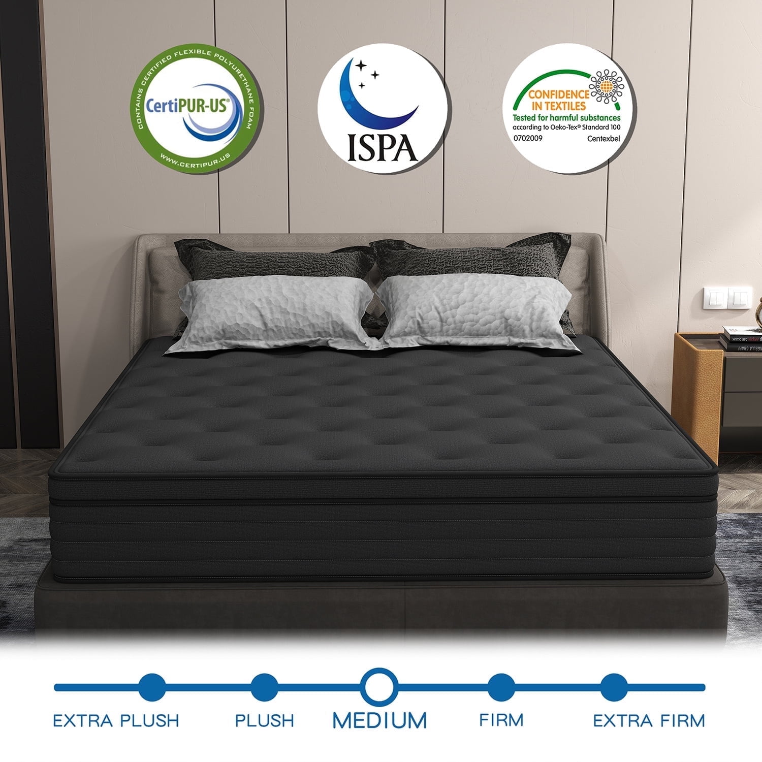 lemontalking 12 Inch Queen Mattress Hybrid Mattresses Medium Firm In A ...