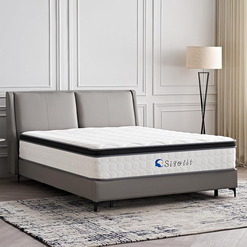 12 Inch Queen Size Hybrid Mattress - Medium Firm, Memory Foam & Pocket ...