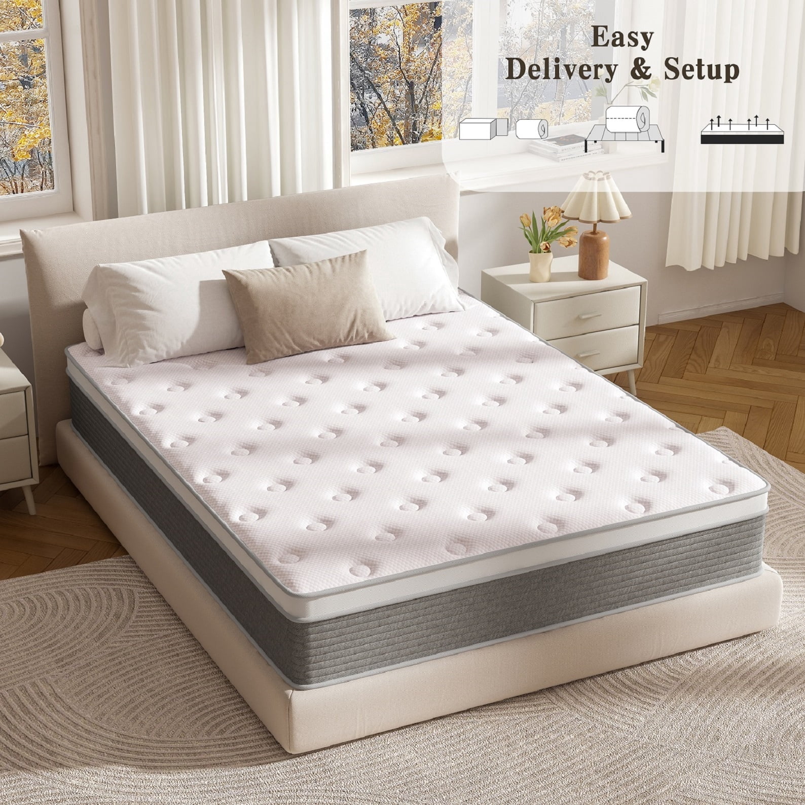 12 Inch Queen Size Mattress Hybrid Design Memory Foam Queen Mattress in ...