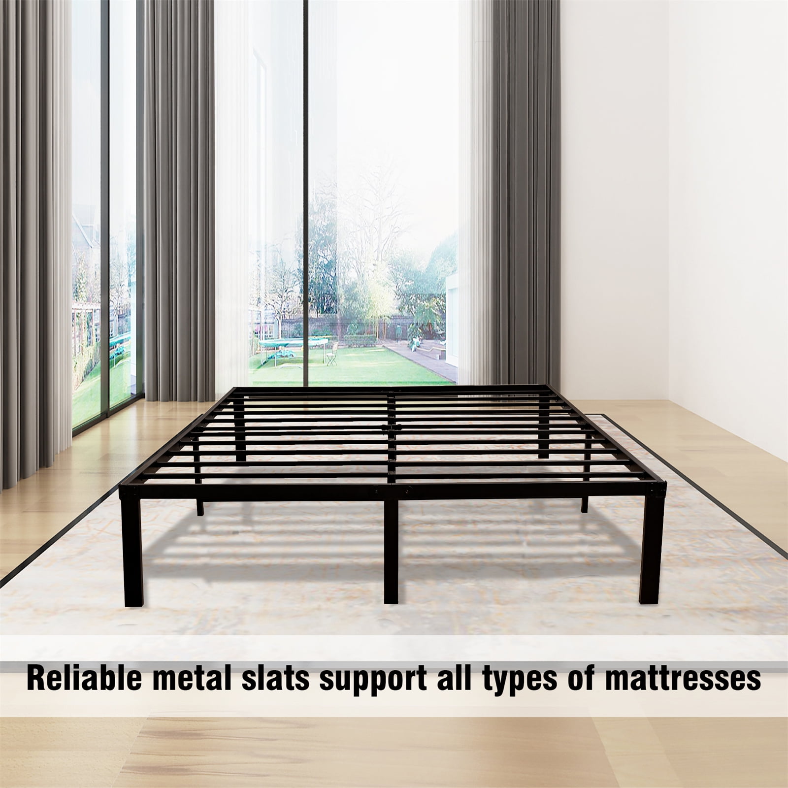 12 Inch Queen Size Platform Bed Frame, Heavy Duty Metal Bed Frame with ...