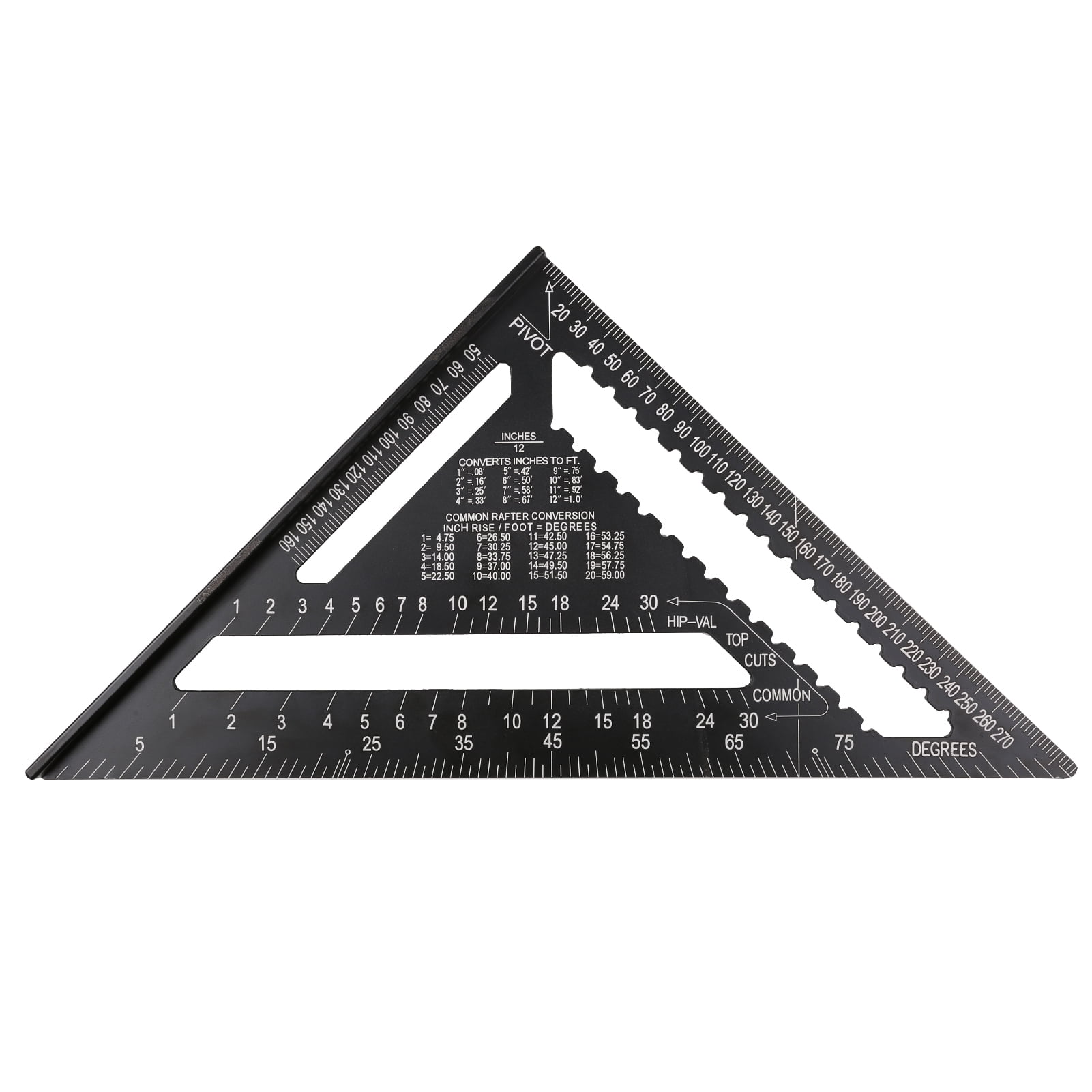 12 Inch Rafter Square Aluminum Alloy Metric Triangle Ruler Double Scale ...