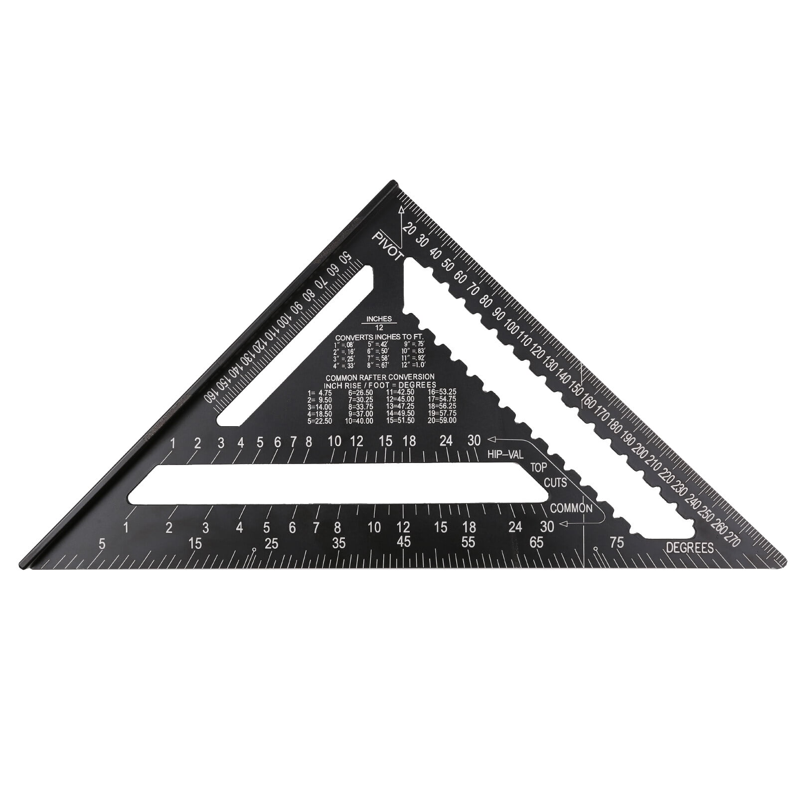12 Inch Rafter Square Aluminum Alloy Metric Triangle Ruler Double Scale ...