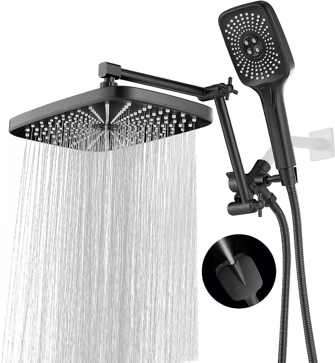 12 Inch Rain Shower Head with Handheld Spray Combo and Extention Arm ...