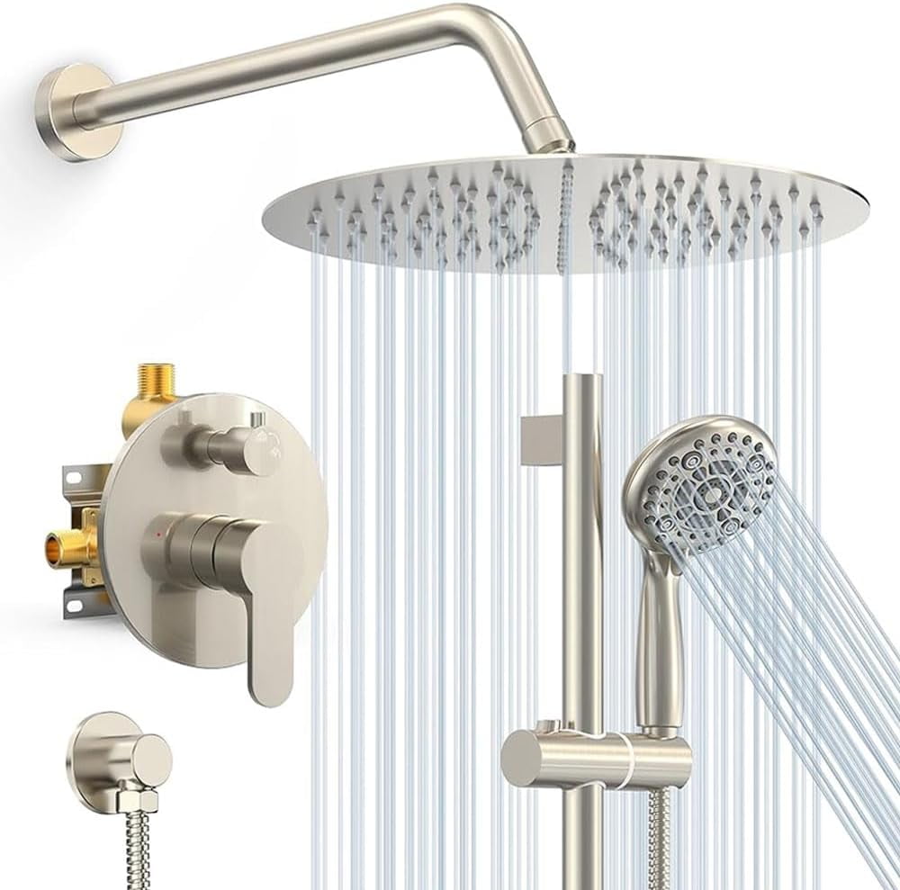 12 Inch Rain Shower System, High Pressure Shower Heads and Handheld 6 ...