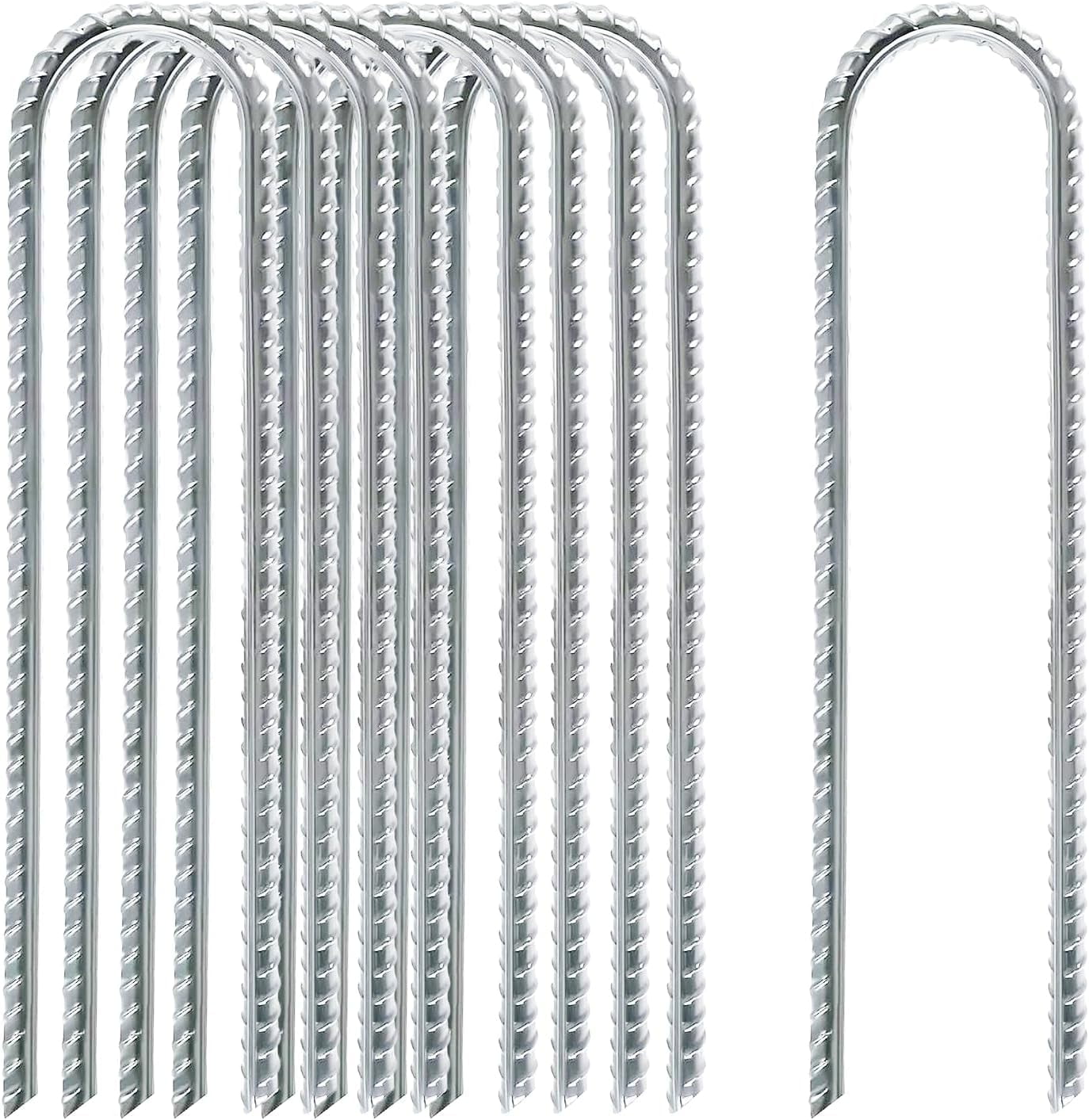 12 Inch Rebar Stakes Heavy Duty, 10 Pack Garden Stake U-Hook ...