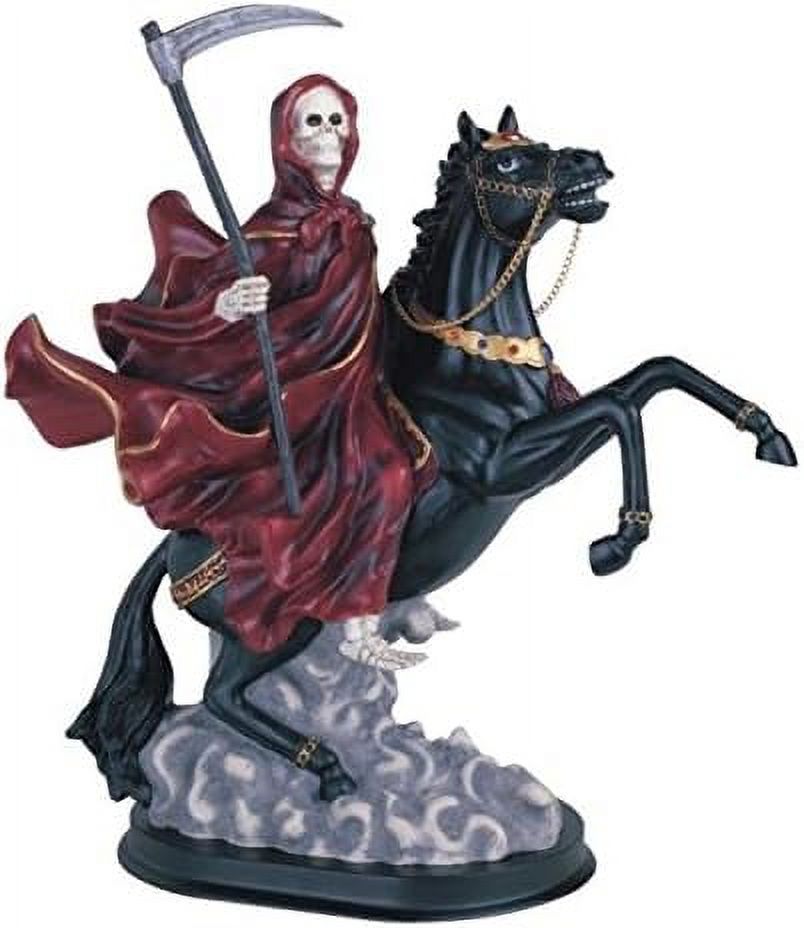 12 Inch Red Santa Muerte Saint Death Grim Reaper Riding Horse Statue ...