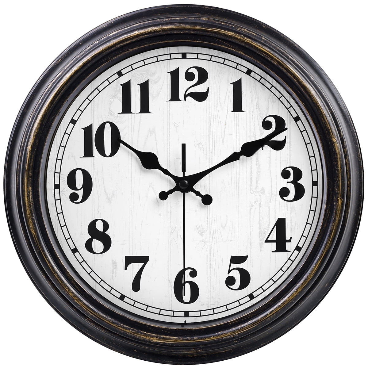 12 Inch Retro Wall Clock Silent,Accurate Time,Big Numbers,Quartz,Analog ...