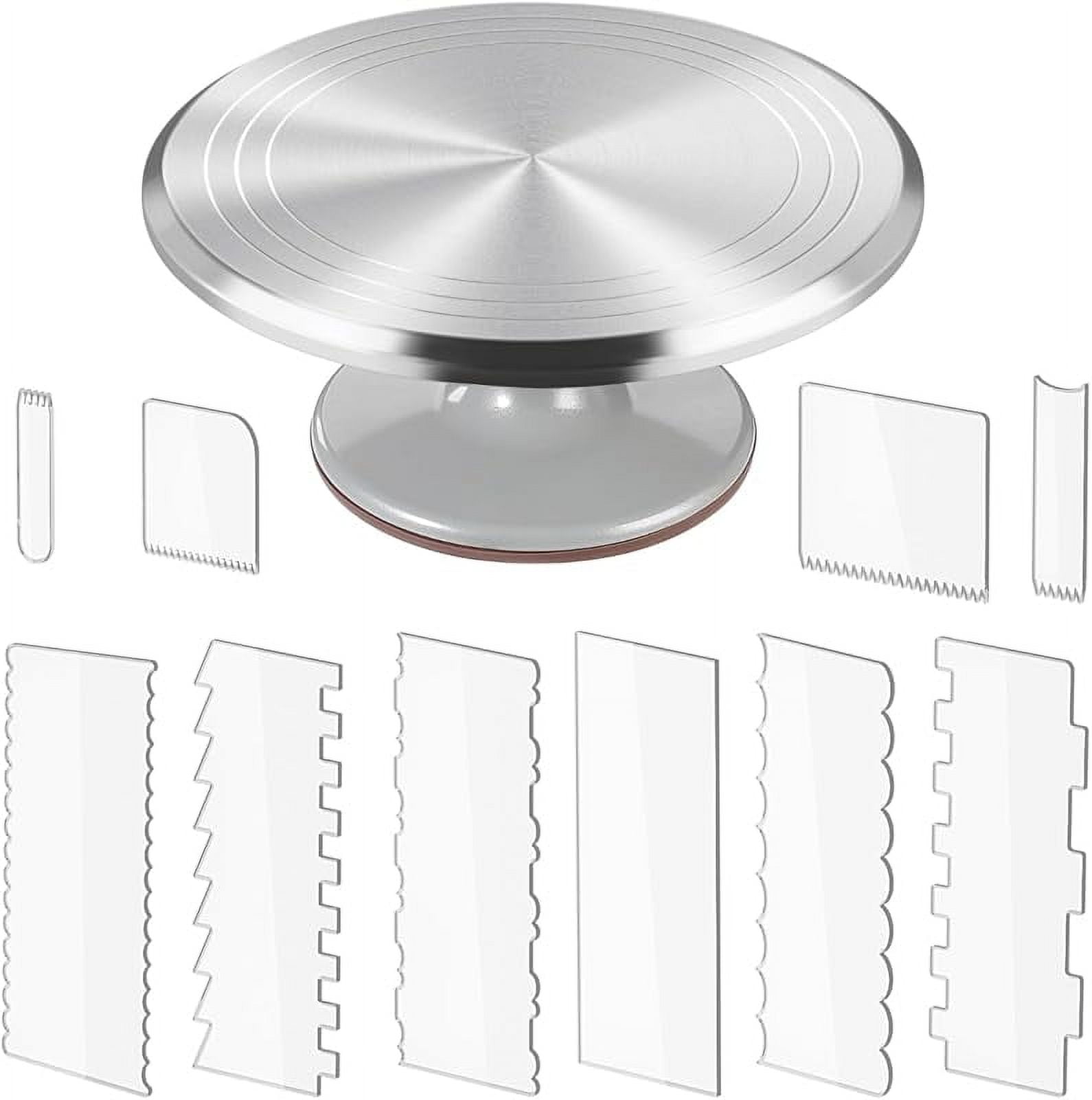 12 Inch Round Aluminum Revolving Cake Decorating Stand,Cake Turntable ...