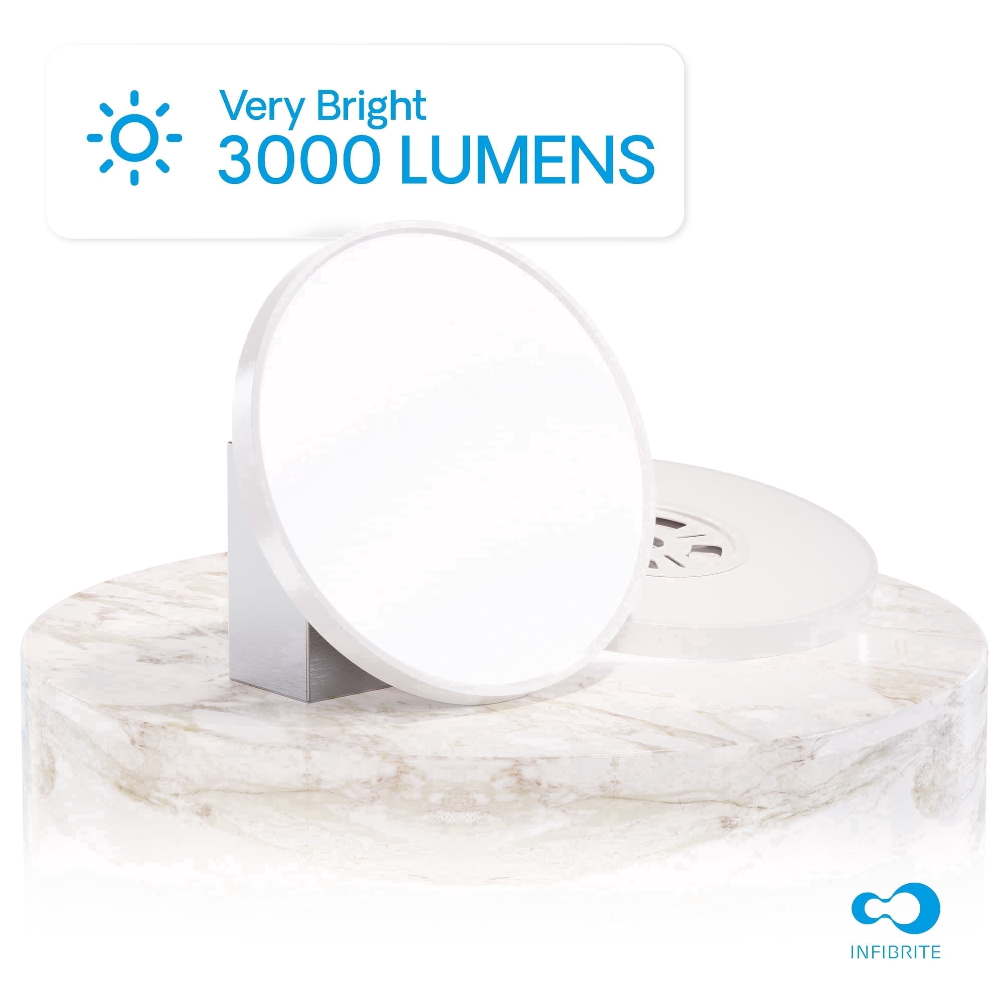 Infibrite 12” LED Light Fixture, Dimmable Round Flush Mount Ceiling ...