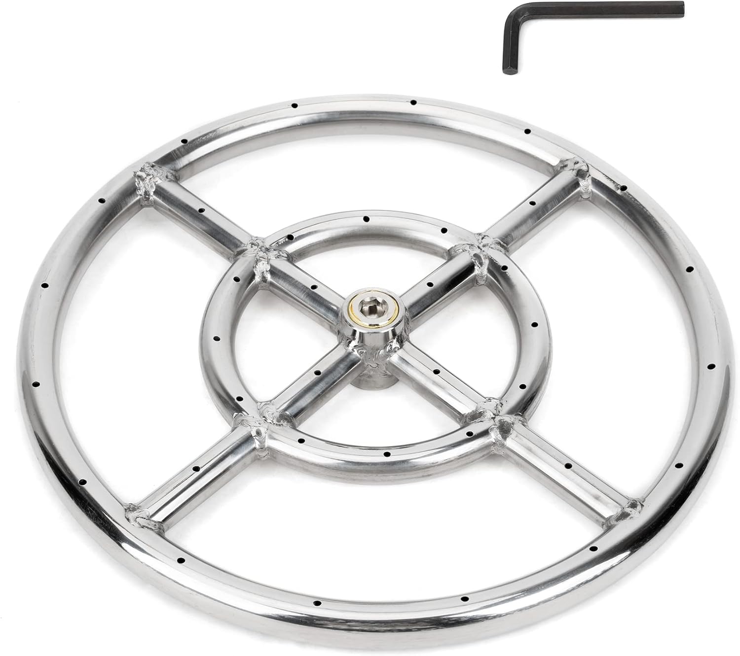 12 Inch Round Fire Pit Burner Ring for Natural Gas & Propane - 304 ...