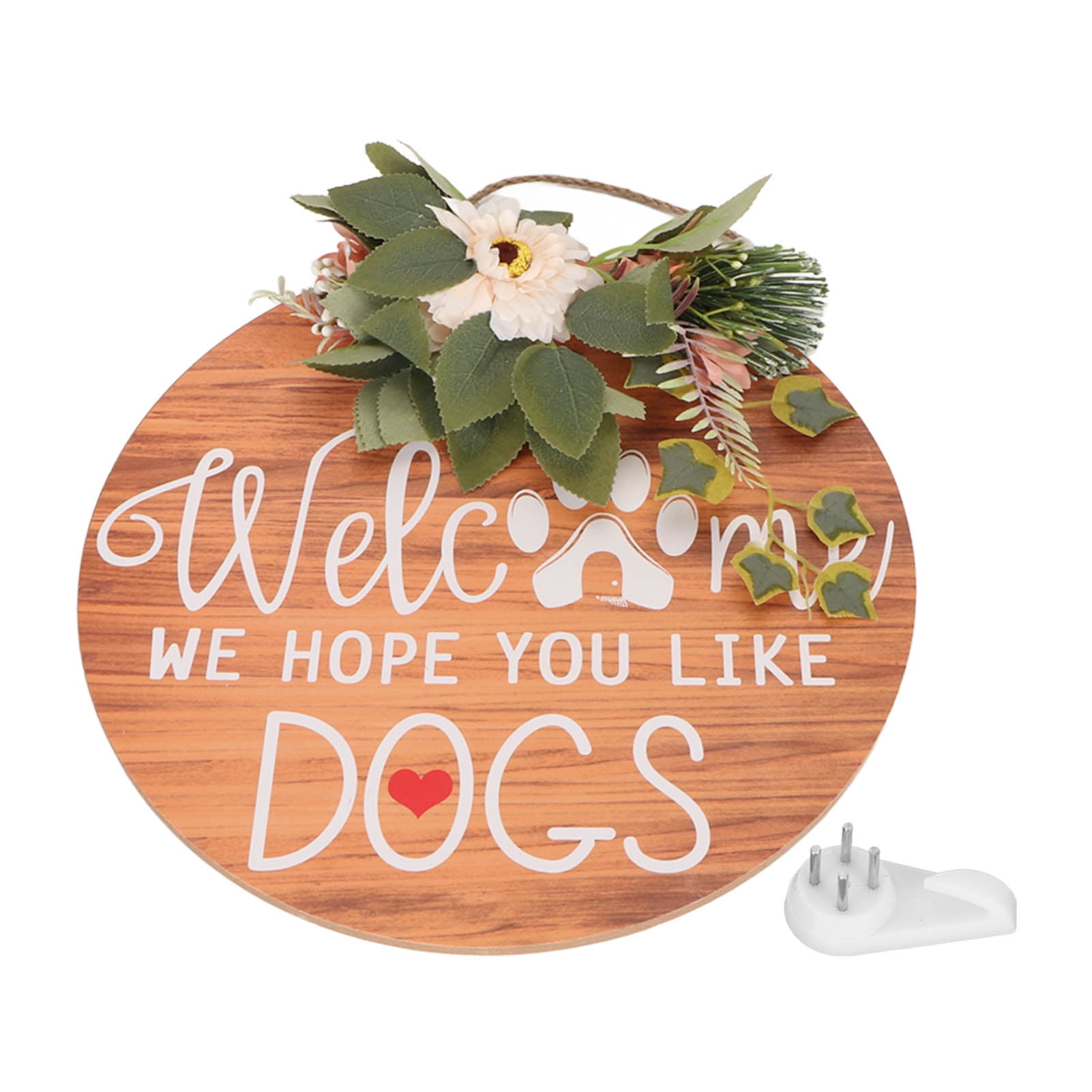 12 Inch Round Front Door Welcome Sign Wooden Hanging Front Door Sign ...