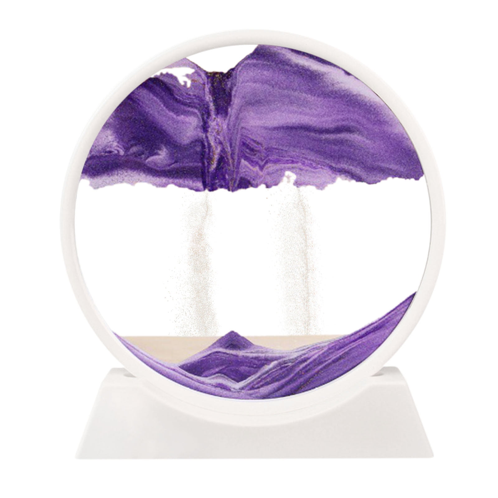 12-Inch Round Glass Moving Sand Art with Decorative Lamp - Relaxing ...