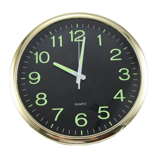 12 Inch Round Large Luminous Wall Clock Glow in the Dark Non-Ticking ...