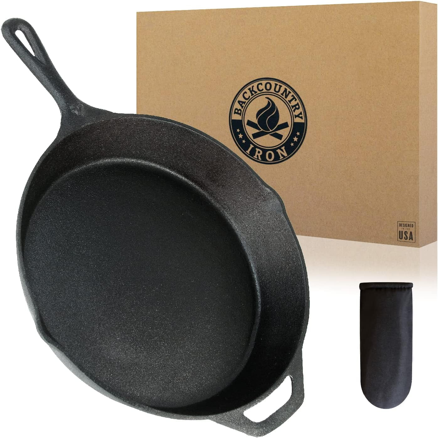 12 Inch Round Large Pre-Seasoned Cast Iron Skillet - Walmart.com
