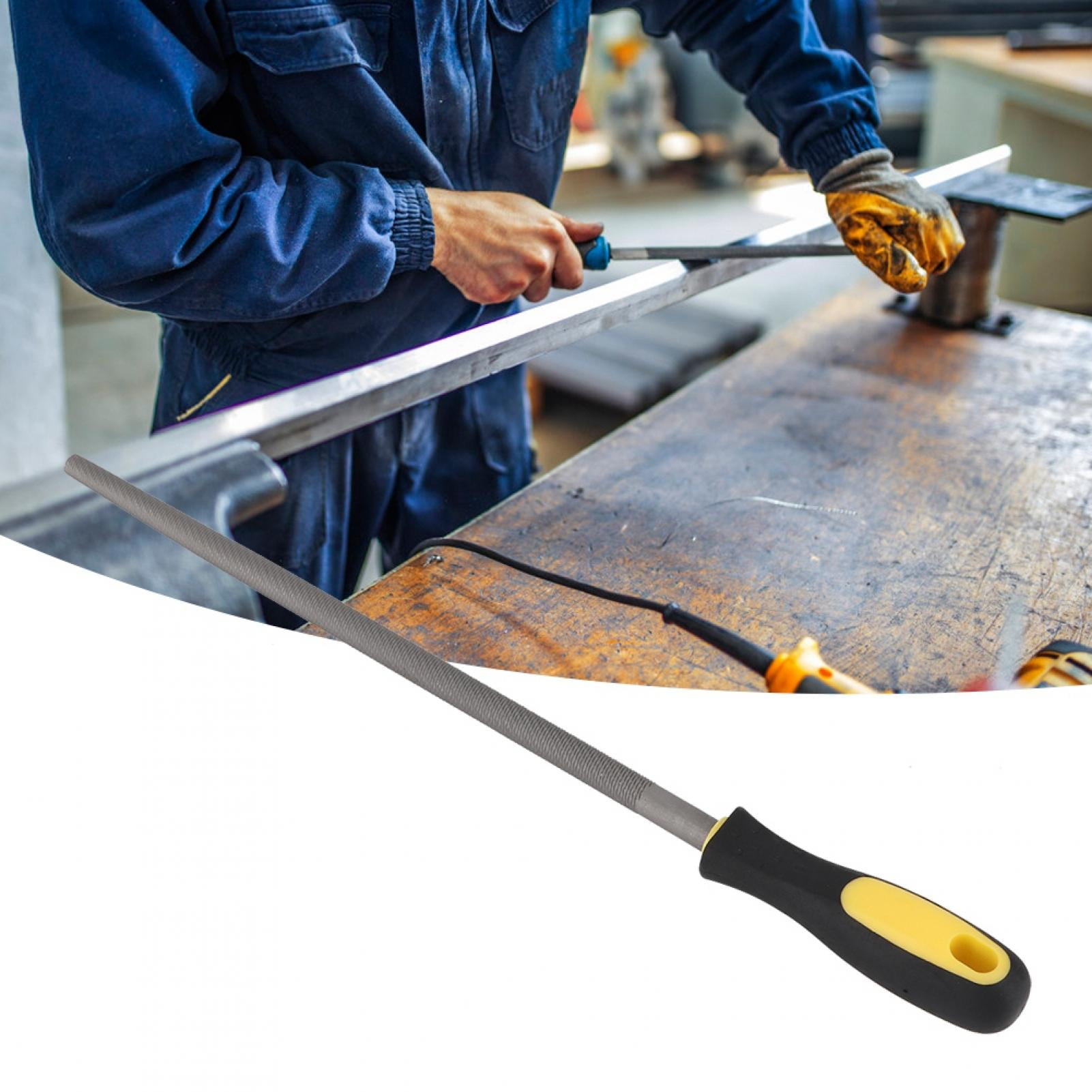 12-Inch Round Mill Steel File Rasp With Handle For Metal Shaping ...