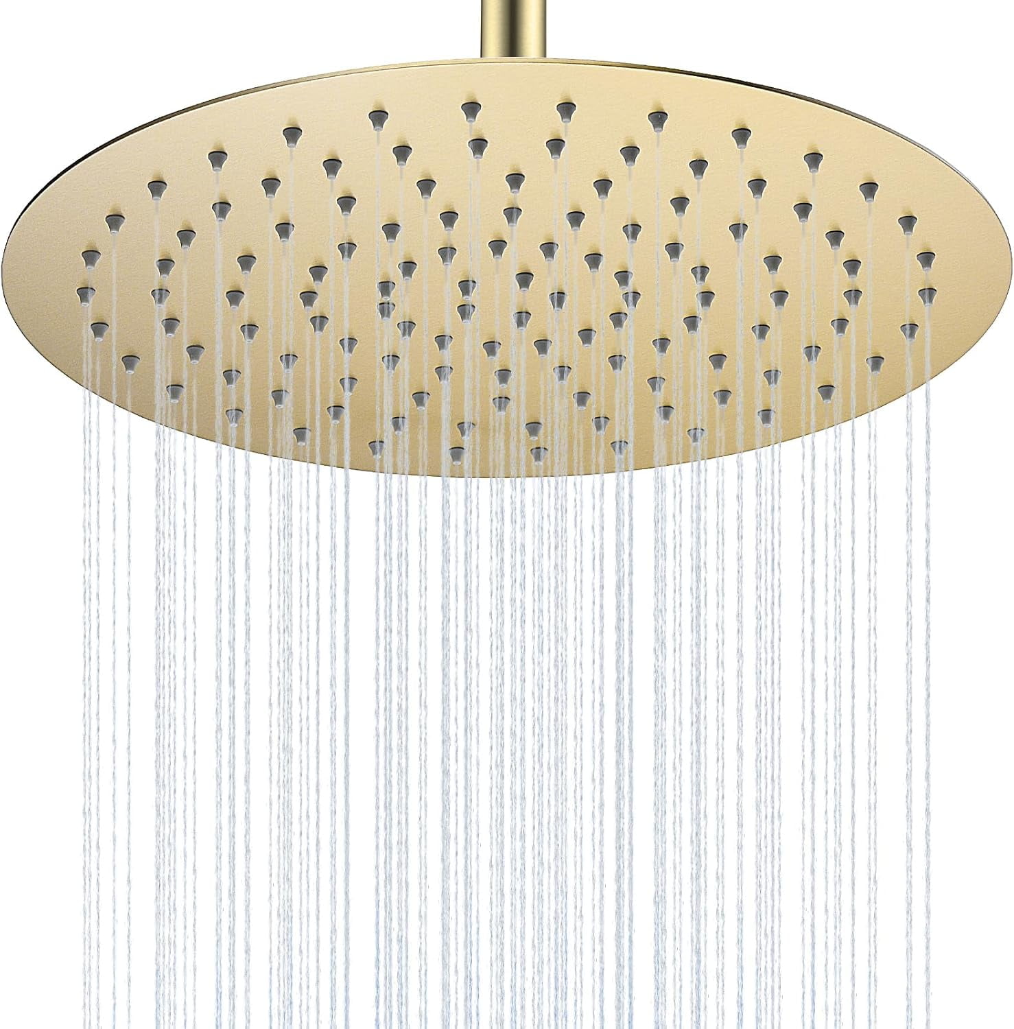 12 Inch Round Shower Head High Pressure Wall or Ceiling Mount Rainfall Shower Head Ultra Thin ...
