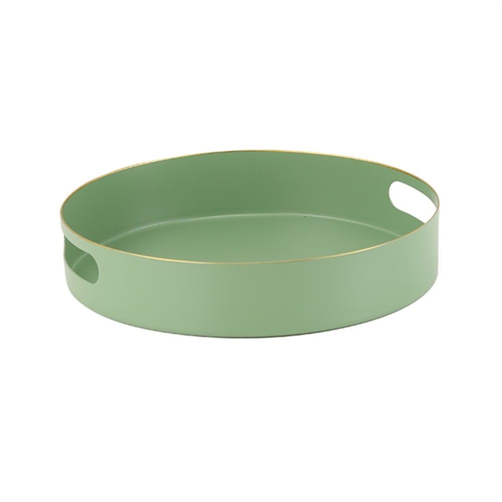 12 Inch Round Storage Tray, Decorative Tray Vanity Storage Organizer ...