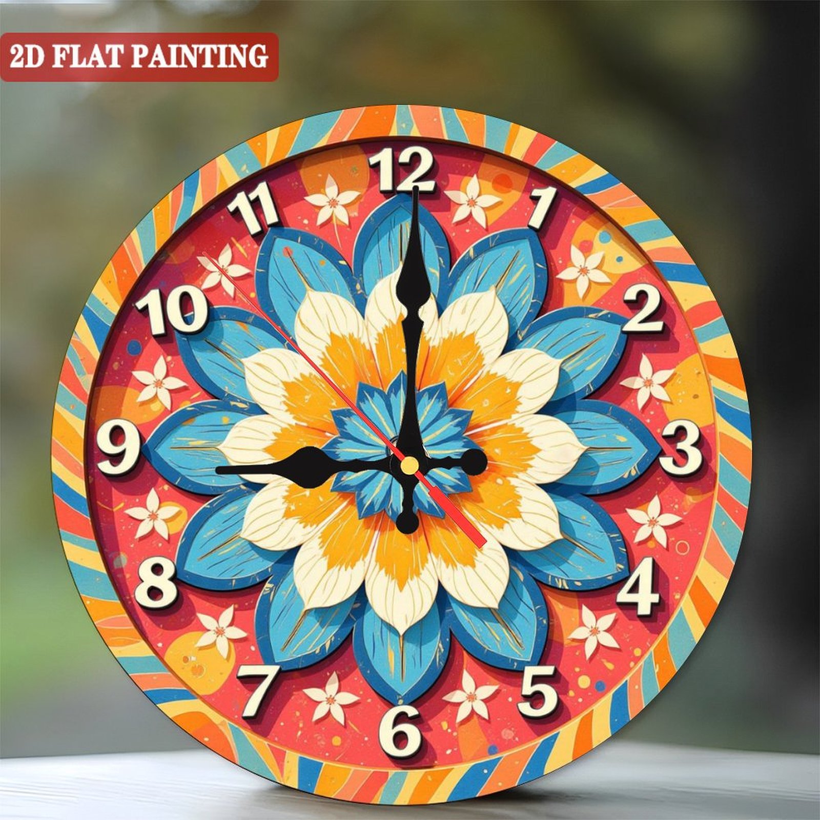 12 Inch Round Wooden Wall Clock - Silent Sweep Frameless Retro ...